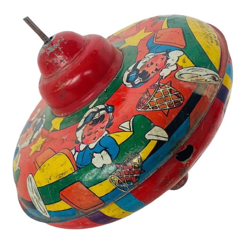 Antique Toy Metal Tin Top Vintage Vtg Ohio Art USA Made Big - Etsy