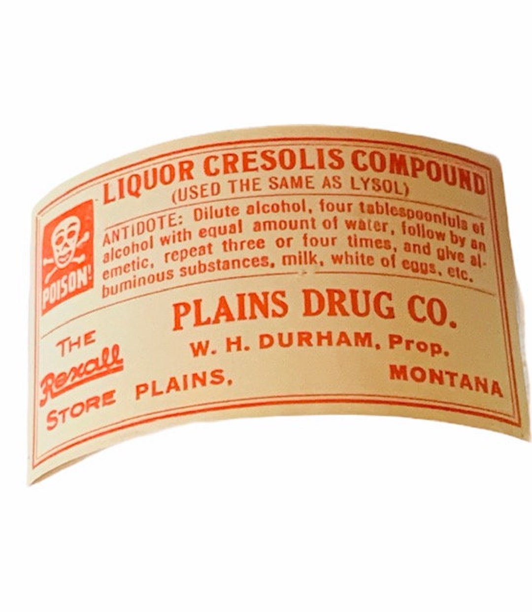 DRUGSTORE PHARMACY LABEL antique paper ephemera vintage ww1 era wwi ...