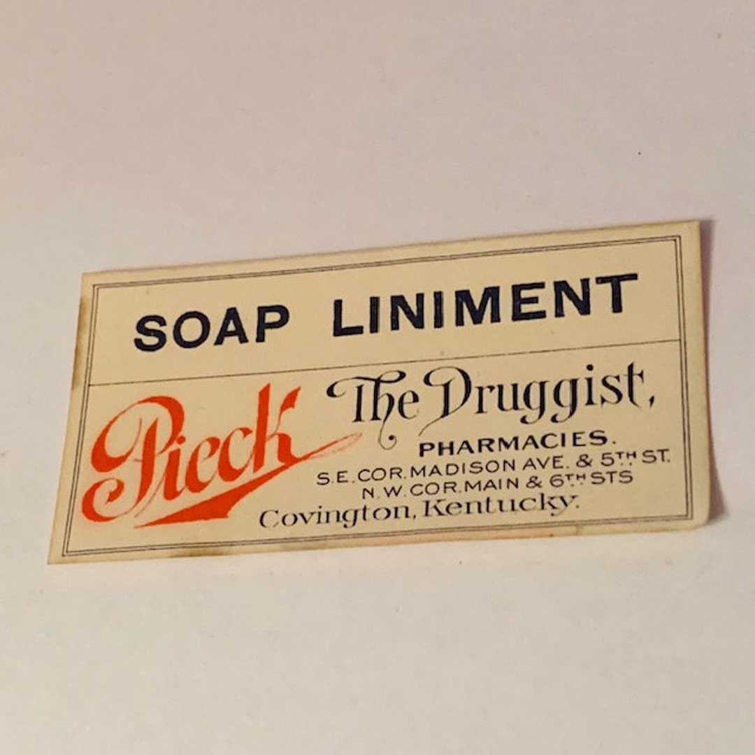 DRUGSTORE PHARMACY LABEL Antique Paper Ephemera Vintage Ww1 Era Wwi ...