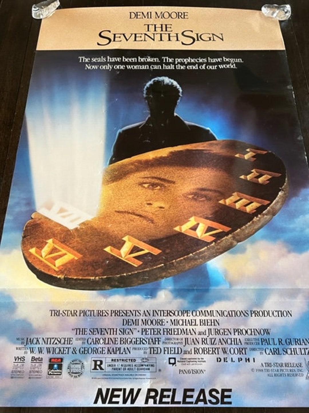 Movie Theater Cinema Poster Vtg Lobby Card 1988 the Seventh Sign Demi ...