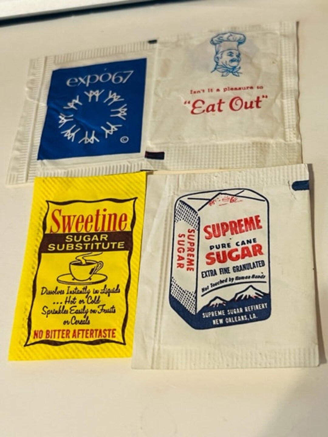Sugar Packet Lot Ephemera Advertising 1960s Expo 1967 Sweetine San ...