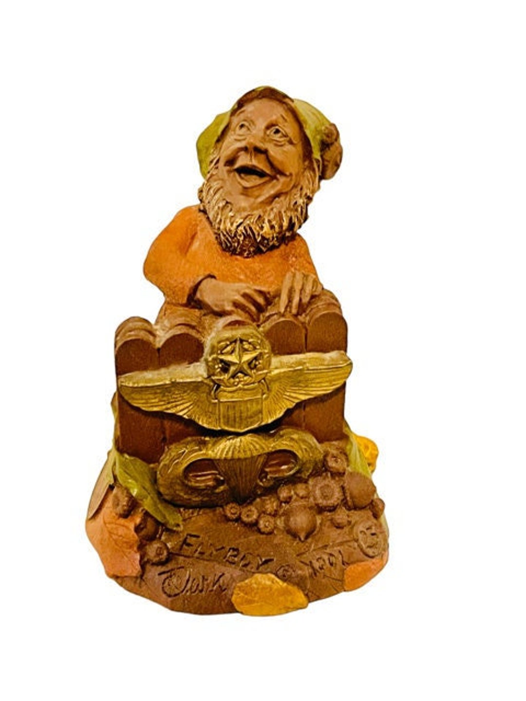 Tom Clark Figurine Gnome Elf SIGNED Cairn Sculpture Flyboy Military ...