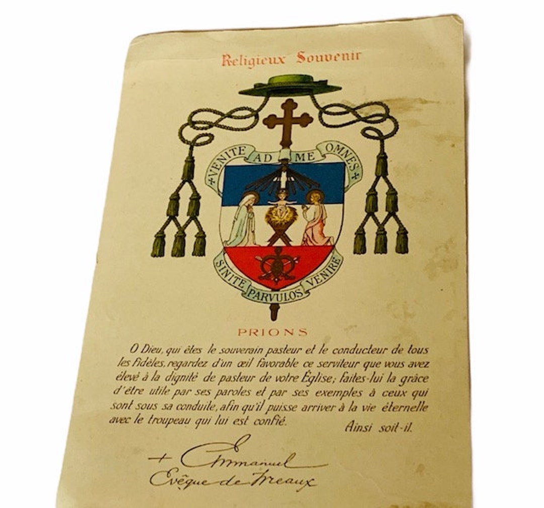 HOLY PRAYER CARD Vintage Catholic Christian Jesus Mary Paper Antique ...