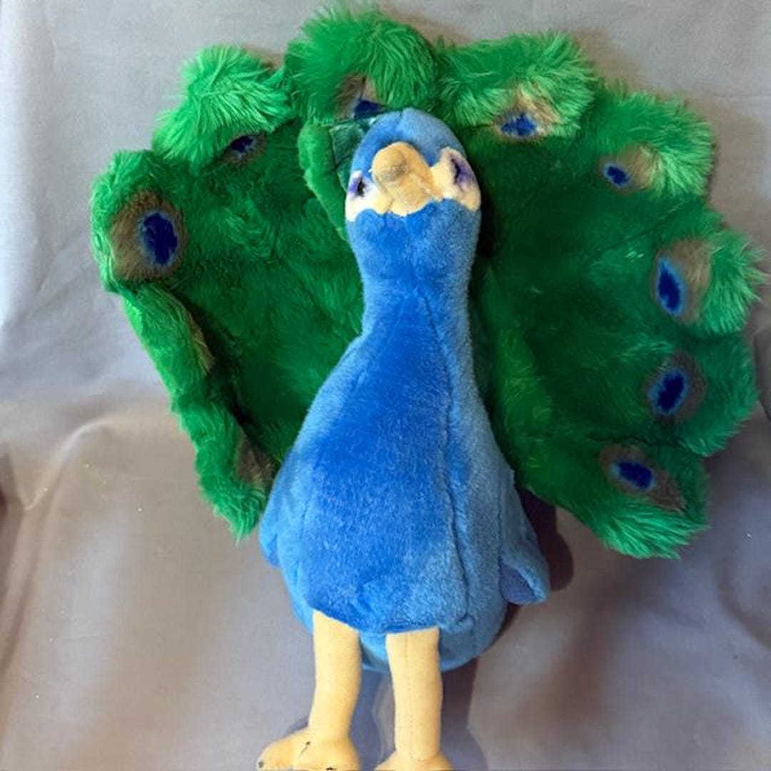 Vintage Plush Peacock Stuffed Animal FAO Toys R Us Bird Feathers ...