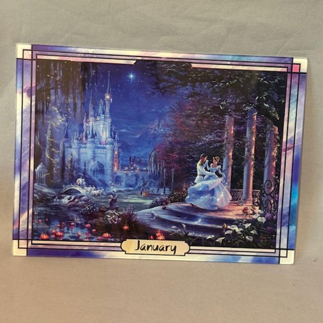 Walt Disney Stained Glass Plate Thomas Kinkade Calendar January ...