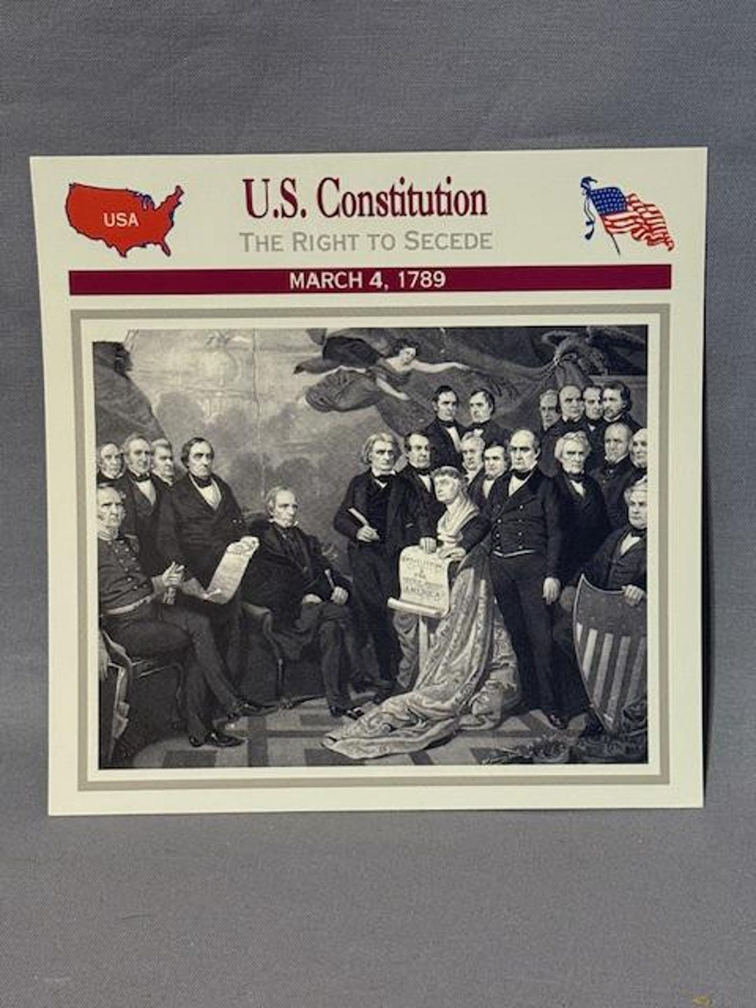 Civil War Card 1995 Atlas Military Secession Crisis US Constitution ...