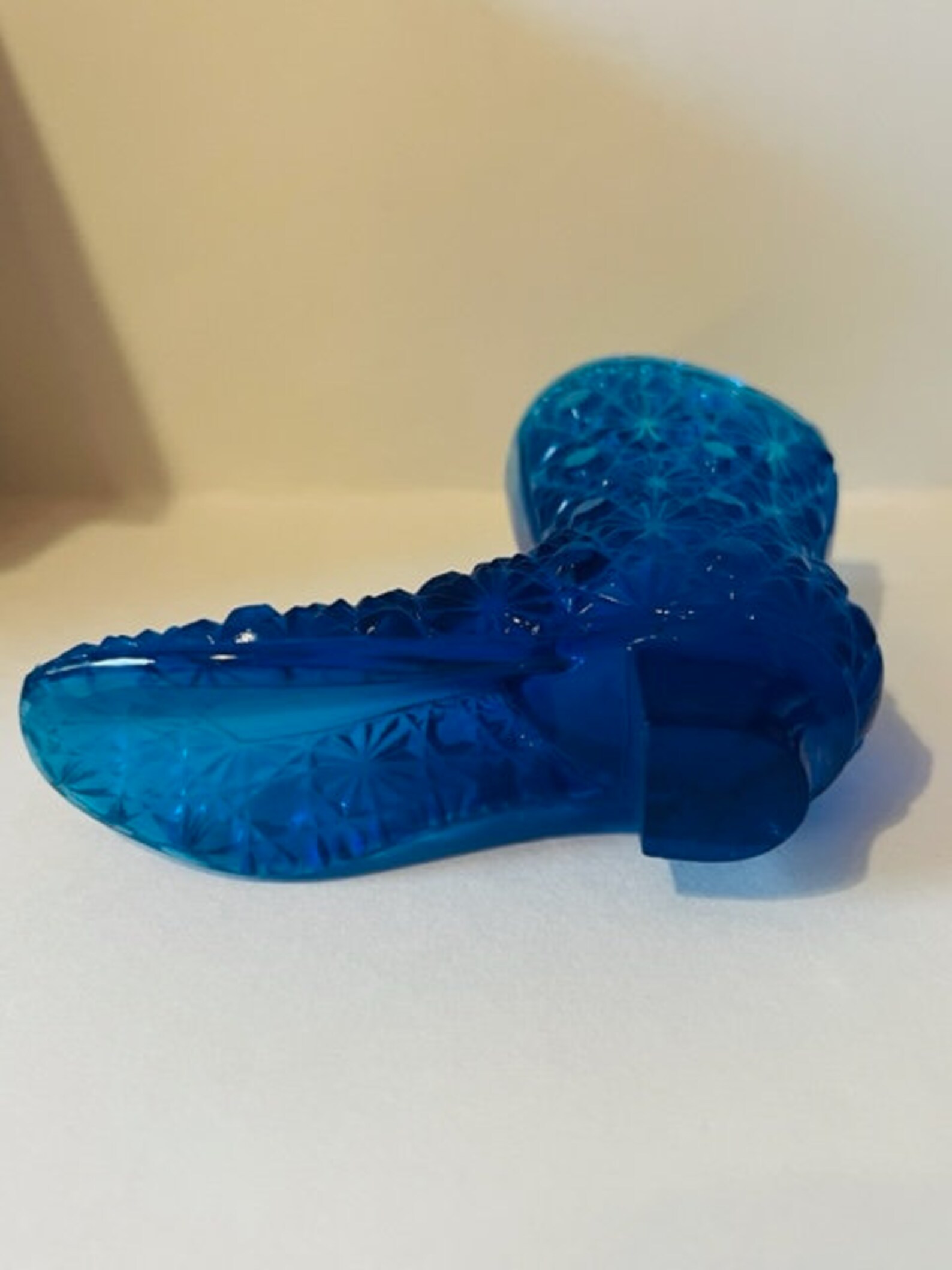 Fenton Glass Boot Shoe High Heel Slipper Figurine Boyds Westmoreland ...