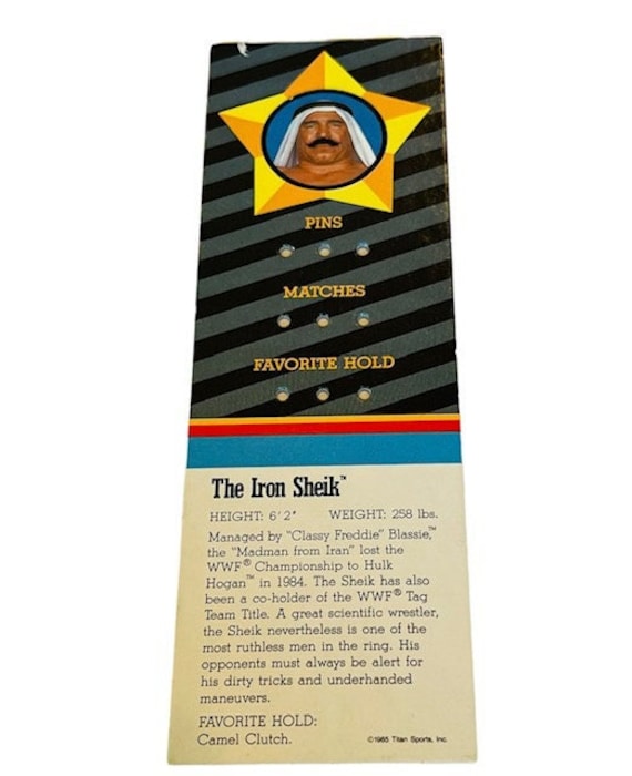 The Iron Sheik Colonel Profile Card WWF Wrestling Superstars | Etsy