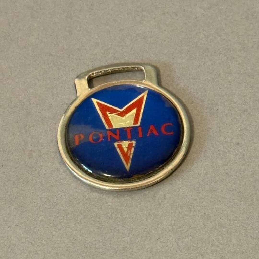 Vintage Pontiac Car Emblem Hood Ornament Automobile Badge USA Blue Red ...