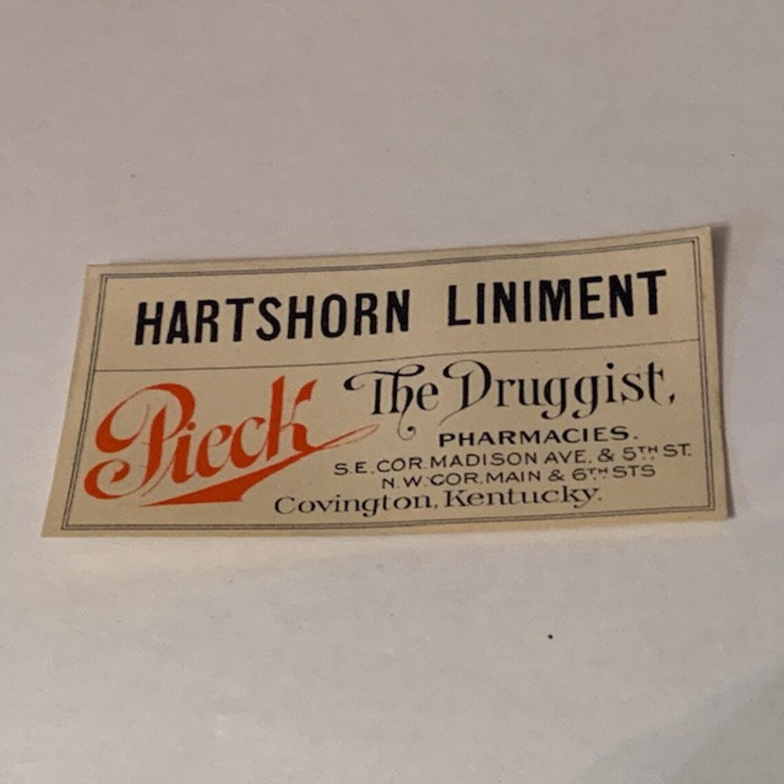 DRUGSTORE PHARMACY LABEL Antique Paper Ephemera Vintage Ww1 Era Wwi ...