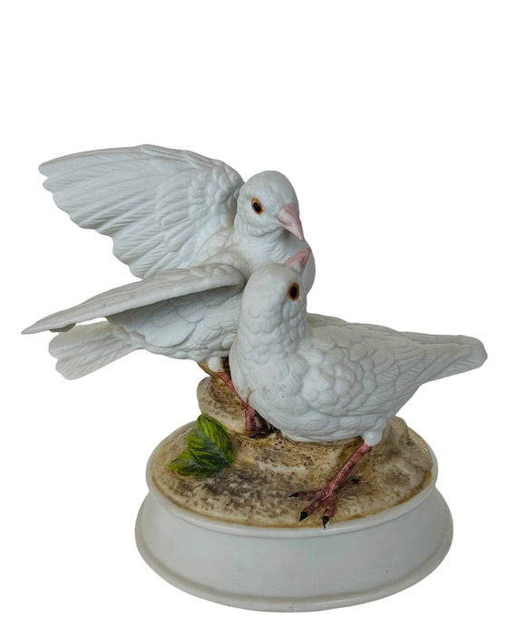 White Doves Music Box Gorham Vintage Japan Ceramic Musical - Etsy