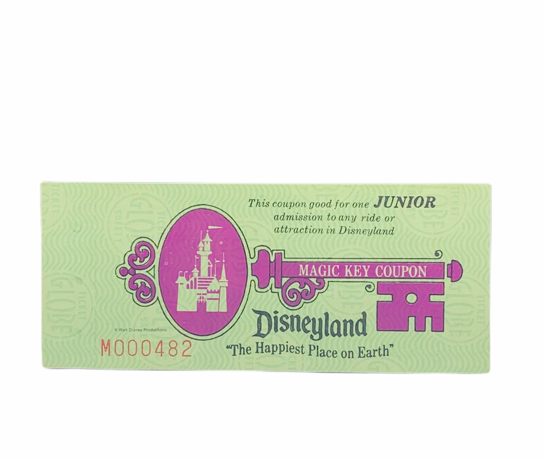 DISNEYLAND PAPER EPHEMERA 1956 Magic Key Coupon Souvenir Vintgae Mcm ...