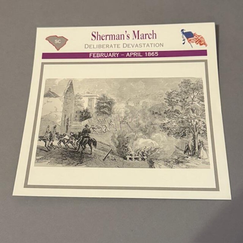 Civil War Card 1995 Atlas Military Battles Campaigns 1865 Shermans ...