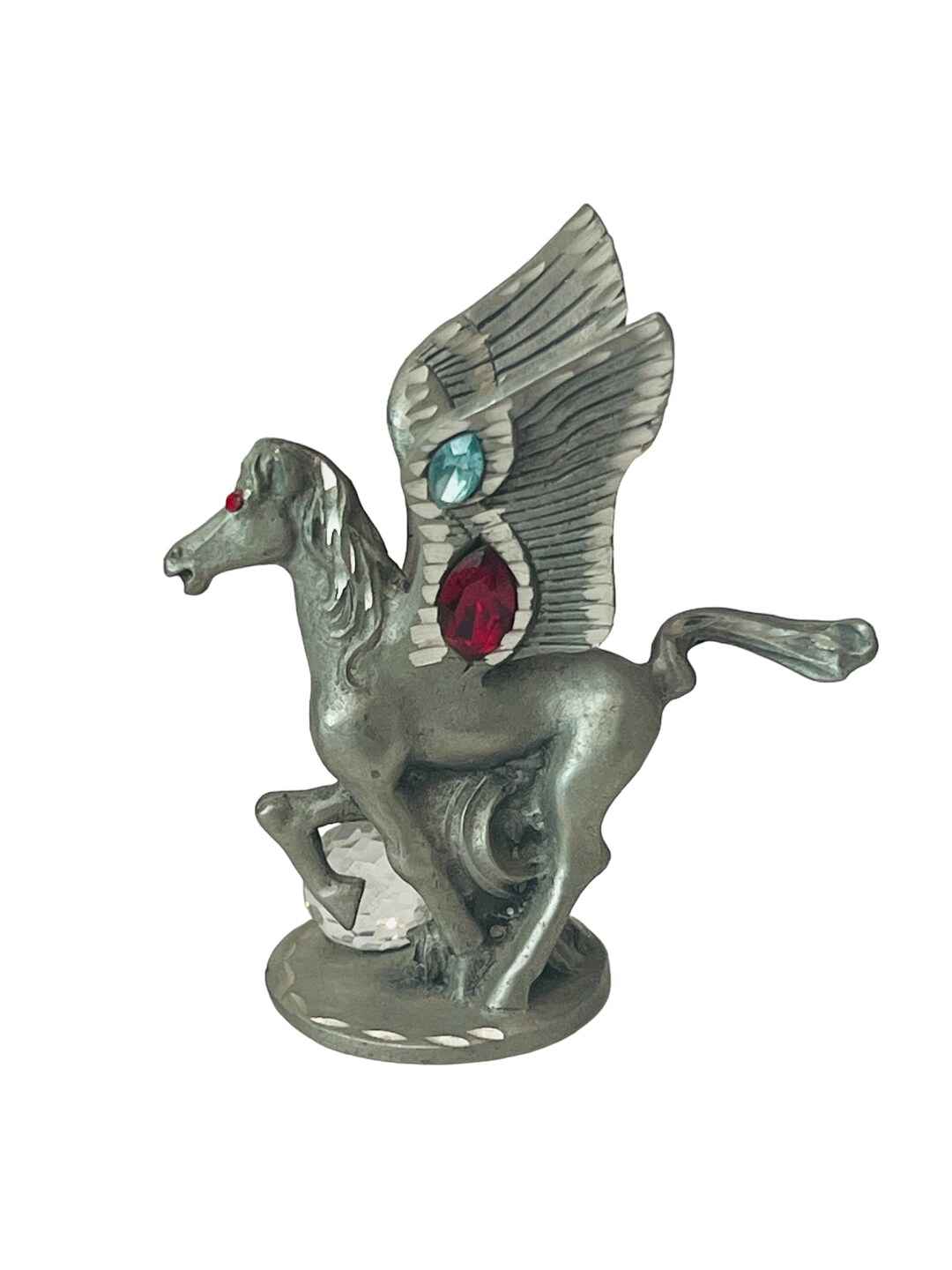 Ray Lamb Unicorn Figurine Pewter SIGNED Pegasus Horse Fantasy Crystal ...