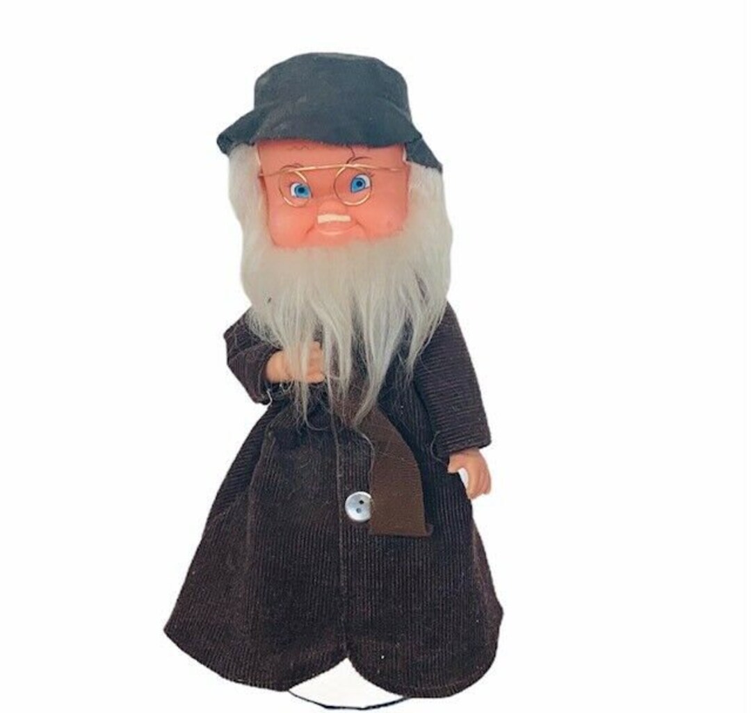 Germany Music Box Figurine Hobo White Beard West W Vtg Doll Glasses ...