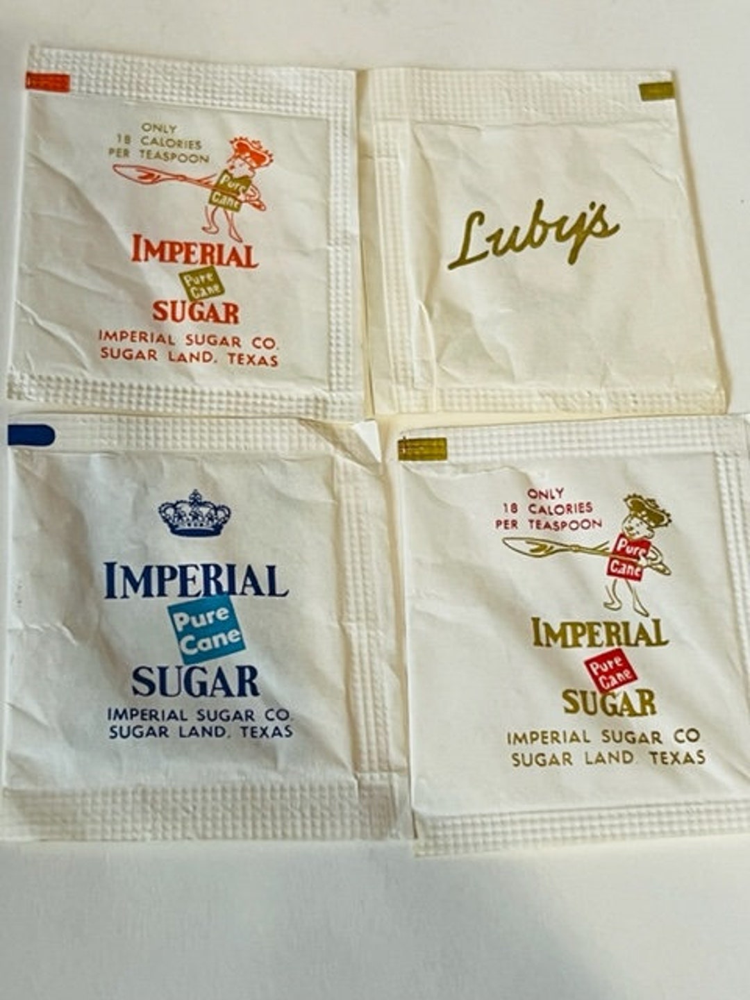 Imperial Sugar Packet LOT Ephemera 1960s Texas Lubys Restaurant Austin ...