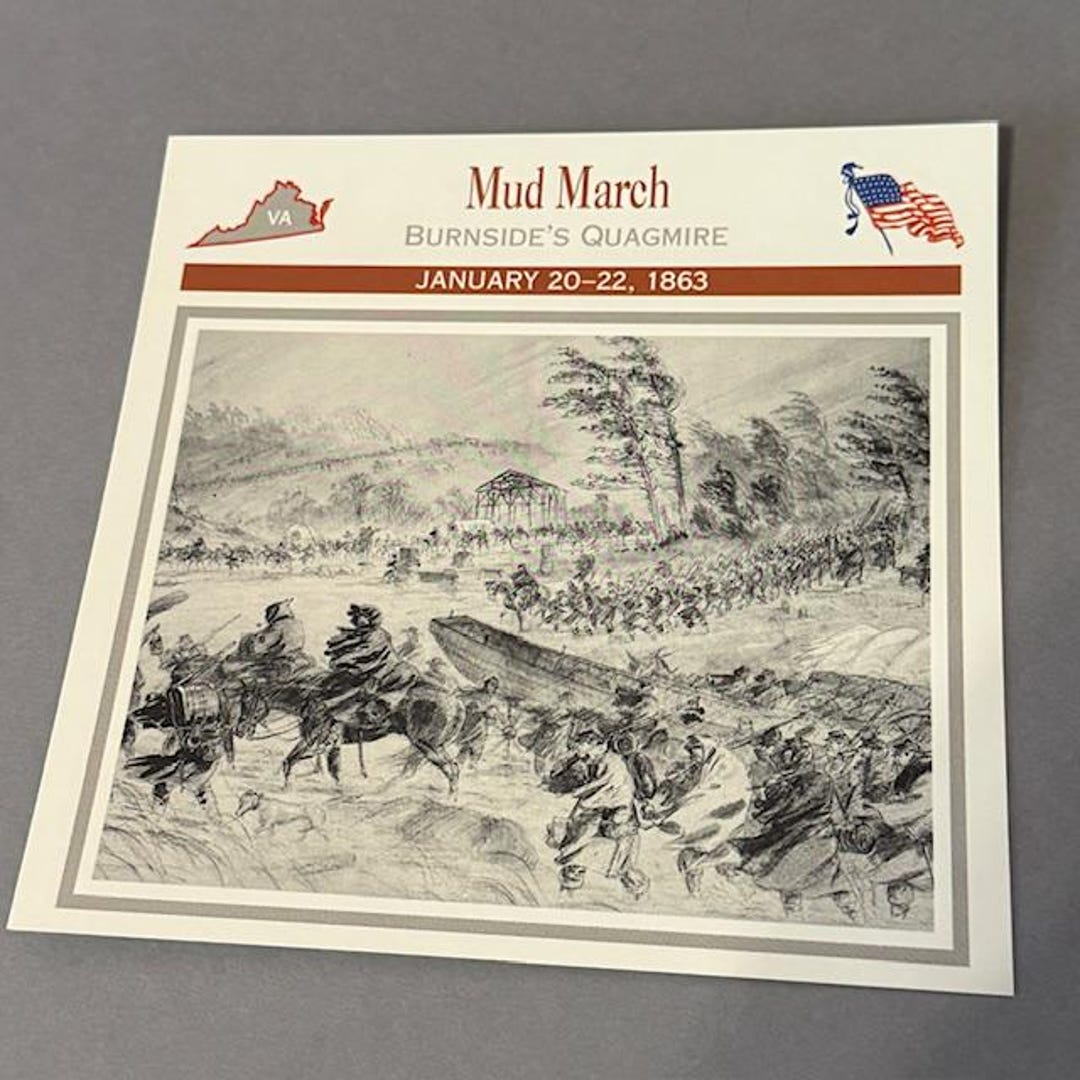 Vintage Civil War Card 1995 Atlas Military Battles Campaigns Mud March ...