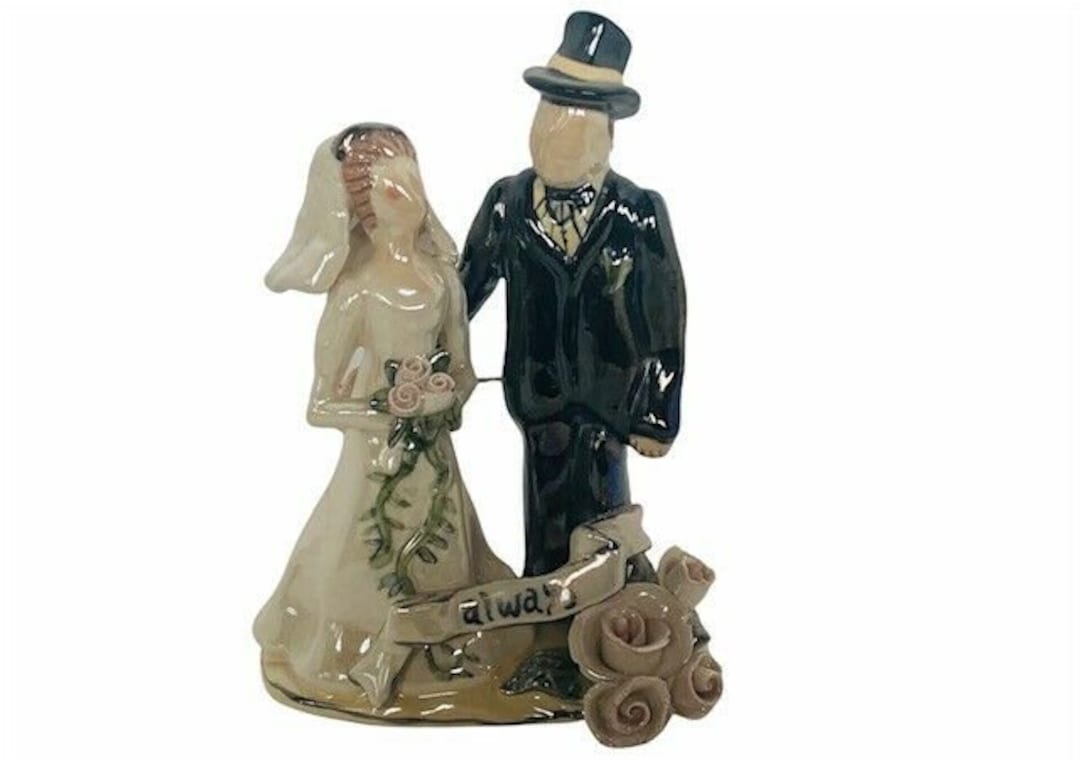Blue Sky Pottery Sculpture Figurine Wedding Bride Groom Always Gift ...
