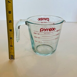 Pyrex Measuring 2 Cups Glass 500 ML Vtg Antique 1 One Red Glassware ...