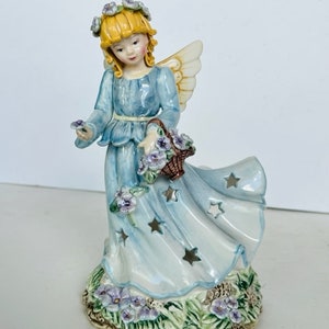 Angel Candle Holder Figurine Demdaco Wildflower Kathy Killip ...