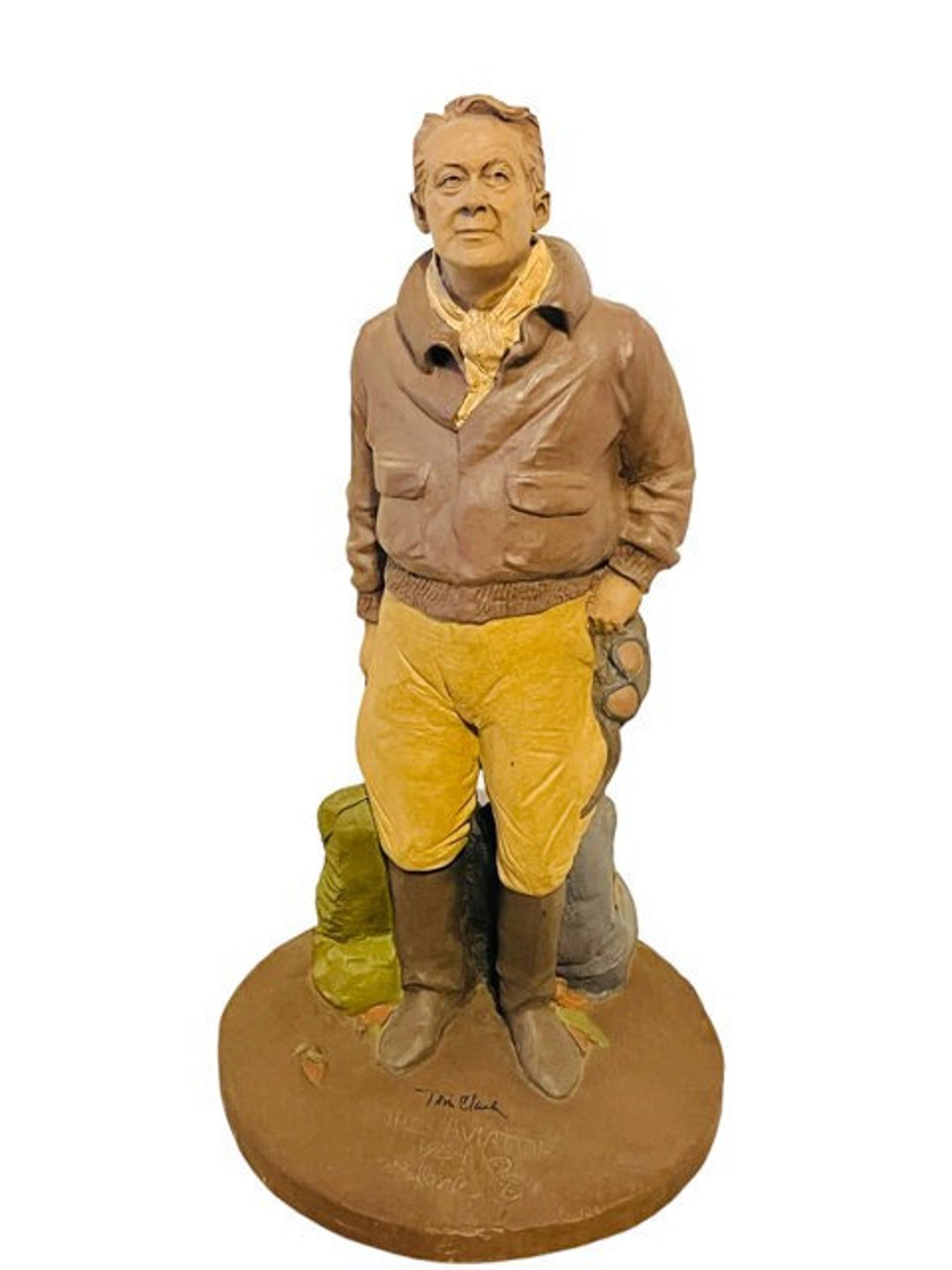 Tom Clark Figurine Gnome Signed Sculpture Cairn Aviator Airplane 13 ...