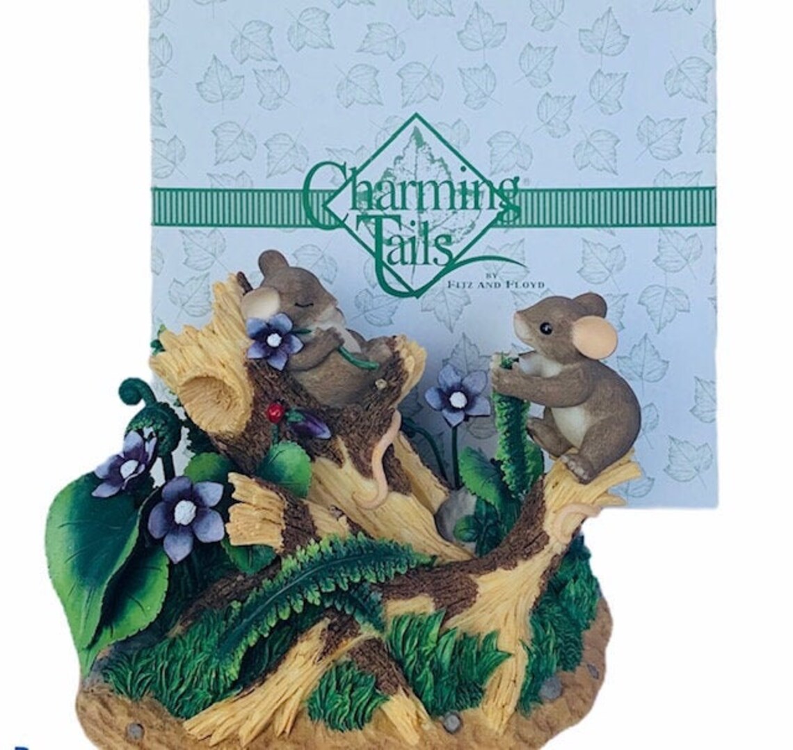 CHARMING TAILS FIGURINE Fitz and Floyd Vintage Collectible Mice Mouse ...