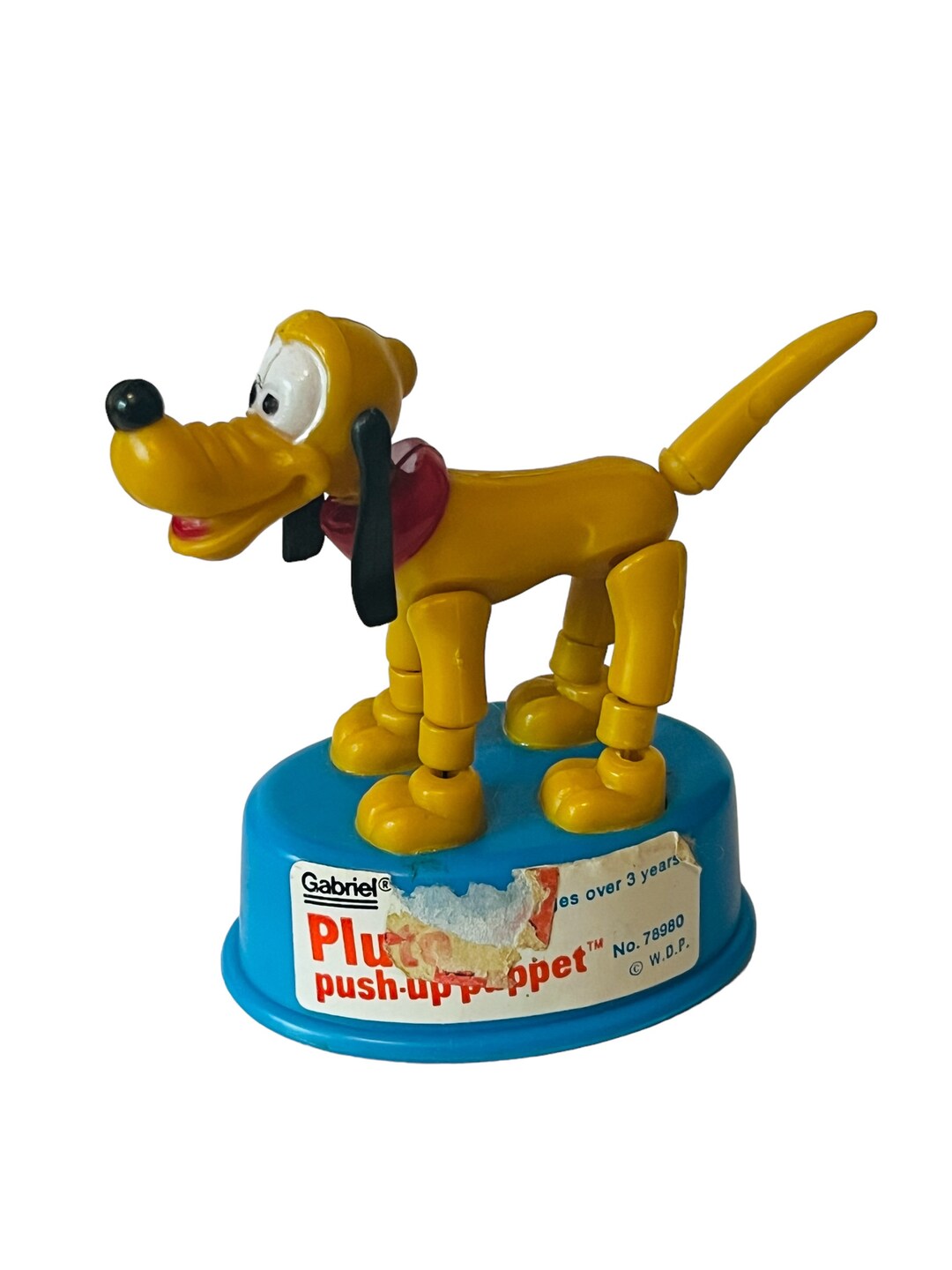 Walt Disney Puppet Pluto Push up Gabriel WDP 1977 Elmwood Park Mickey ...