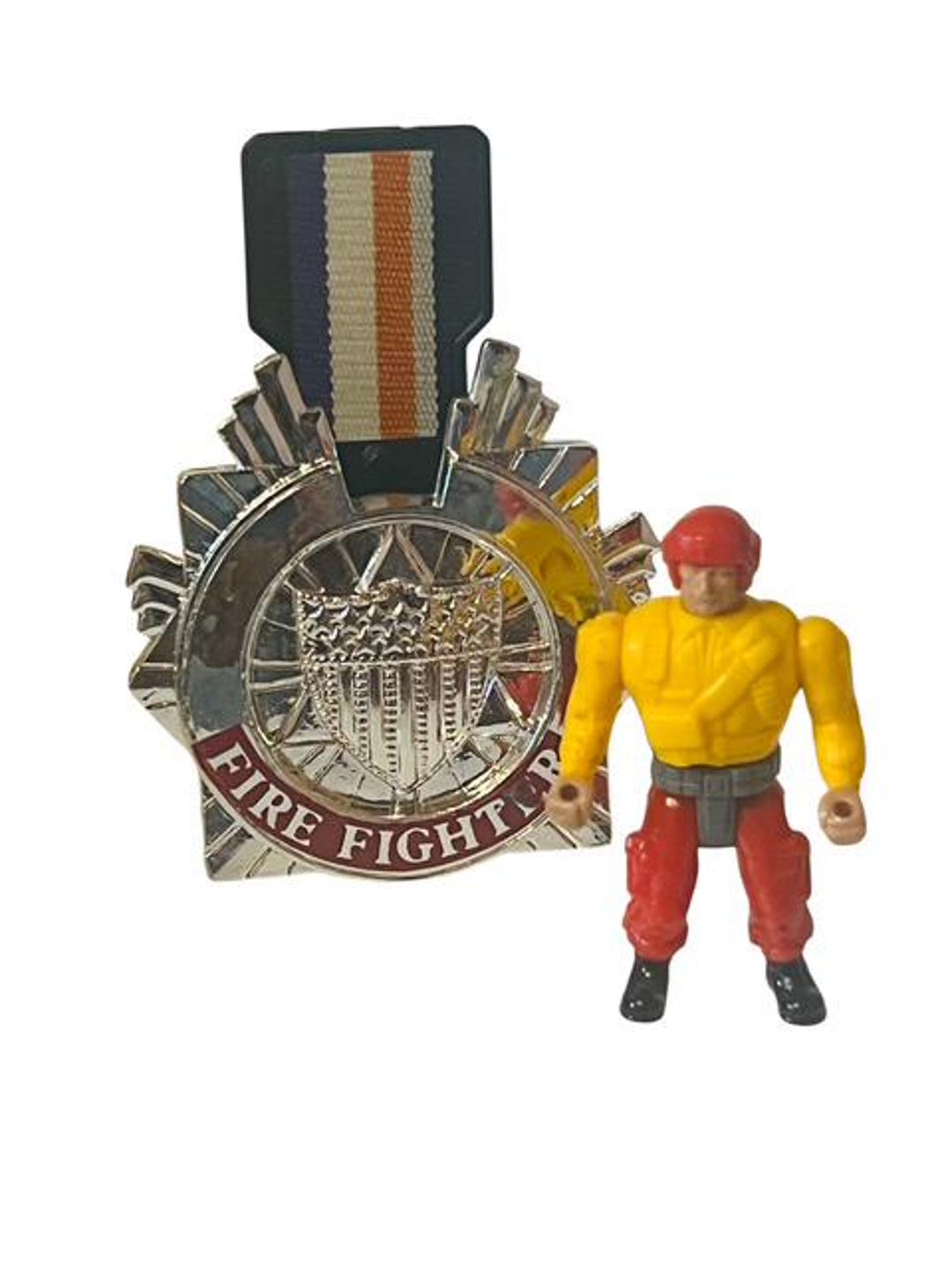 Men of Medal Figure Toy Vtg 1988 Mattel Soldier Fire Fighter Belt Clip ...
