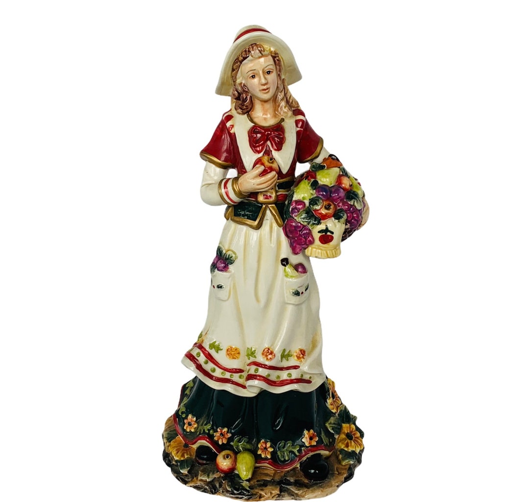 Farmer Statue Sculpture Figurine Farm 11 Inch 11 Decor Gift Apple Fruit ...