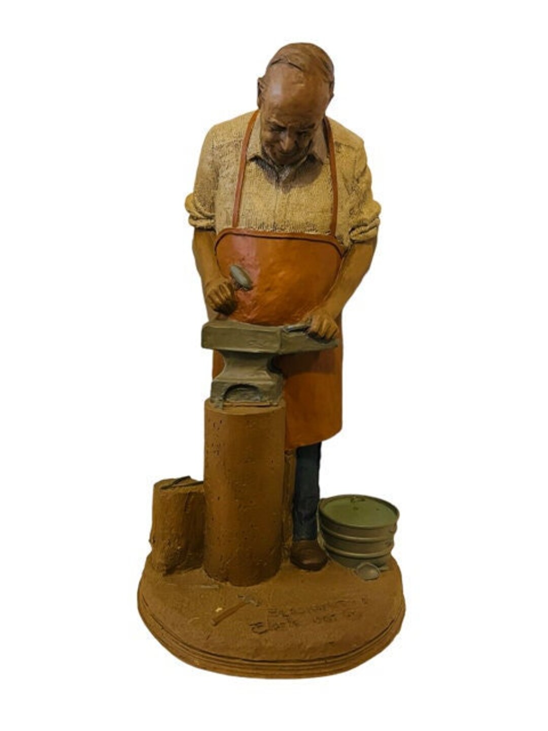 Tom Clark Figurine Gnome Elf SIGNED Sculpture Vtg 12" Blacksmith Statue ...