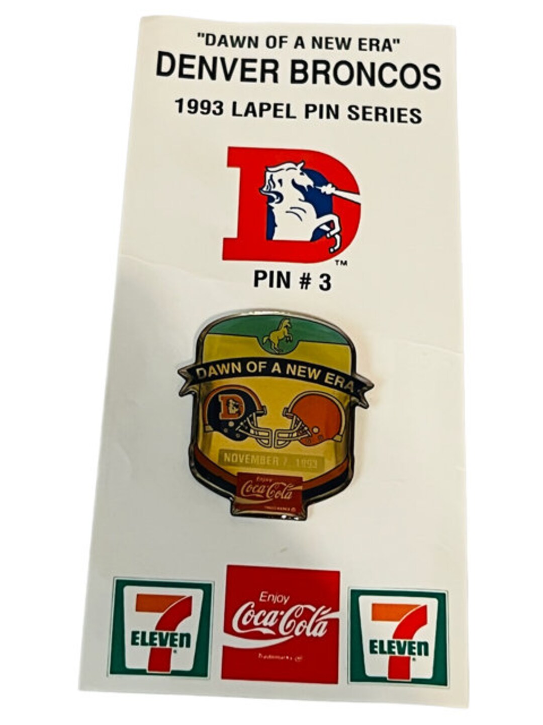 Denver Broncos Pinback Vtg Coke Button Pin Elway Coca Cola Lapel Dawn ...