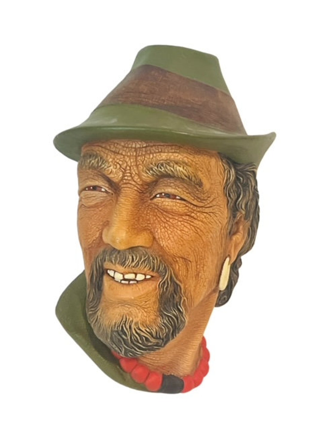 Bosson Legend Chalkware Face Bust Figurine Wall England 1959 Tibetan ...