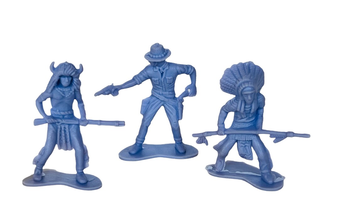Plastic Cowboy Western Indian Native Toy Figure Marx Mpc Hong Kong LOT ...