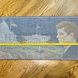 John F Kennedy Tapestry Carpet Rug Wall Hanging 38X19 President White ...