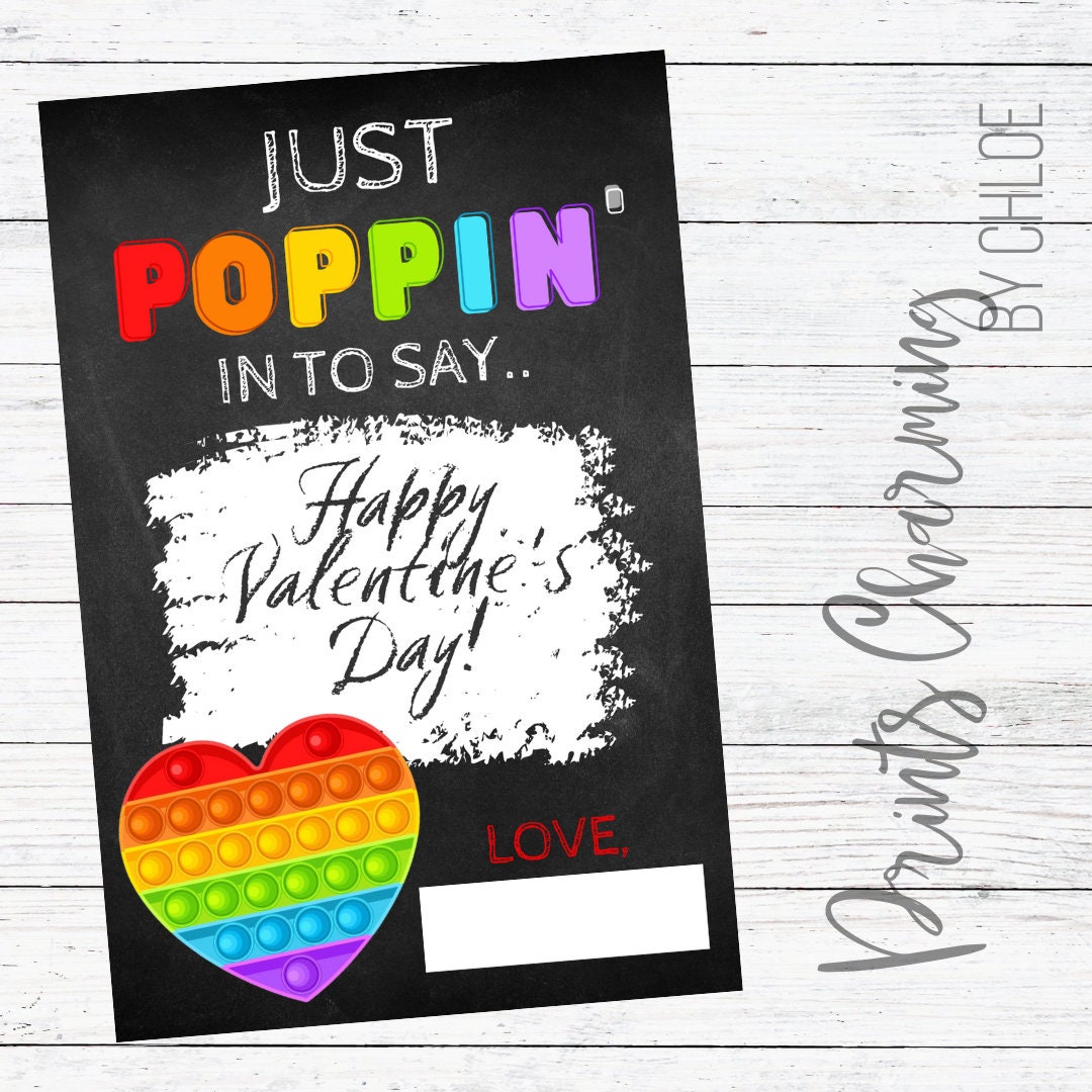 Poppin' Valentine Card Pop It Printable Valentines | Etsy