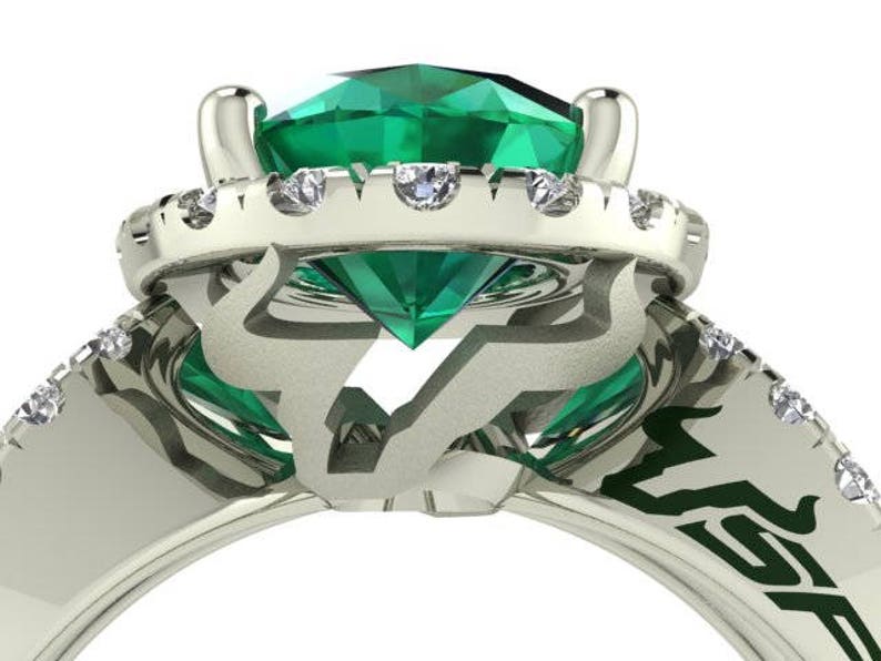 USF South Florida Bulls Green & Gold Class Ring - Etsy