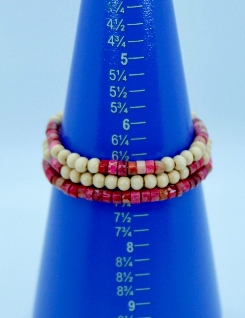 Natural Jasper and Wood Stacked Bracelet - Etsy