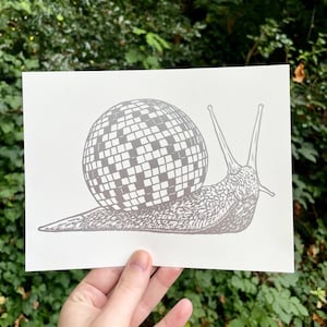 DISCO SNAIL PRINT, Disco Snail, Disco Ball, Snail Print, Snail Art ...