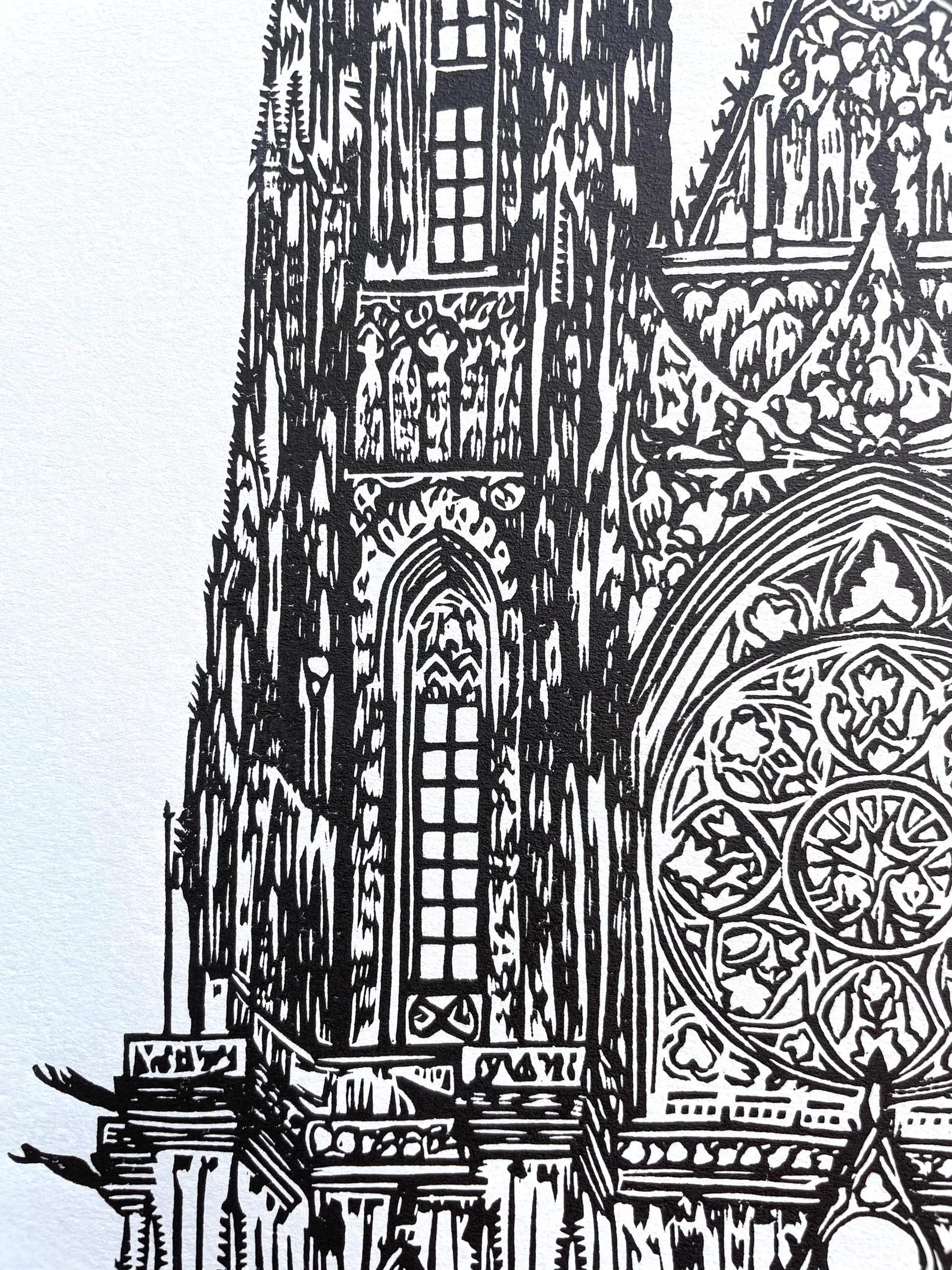 GOTHIC CATHEDRAL PRINT, Cathedral, Gothic, Linocut, Print, St. Vitus ...