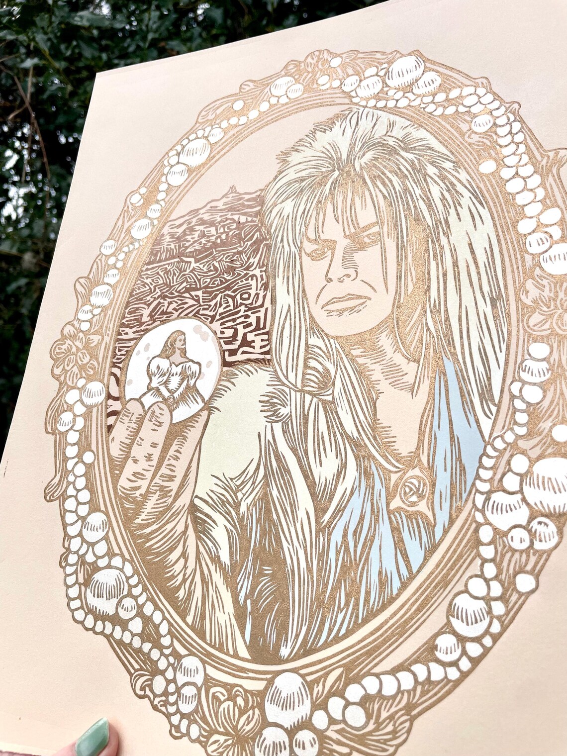 LABYRINTH LINOCUT PRINT, Pre Order, Labyrinth, David Bowie, Jim Henson ...