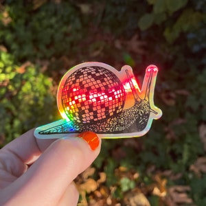 DISCO SNAIL STICKER, Disco Snail, Disco Snail Print, Disco Ball Art ...