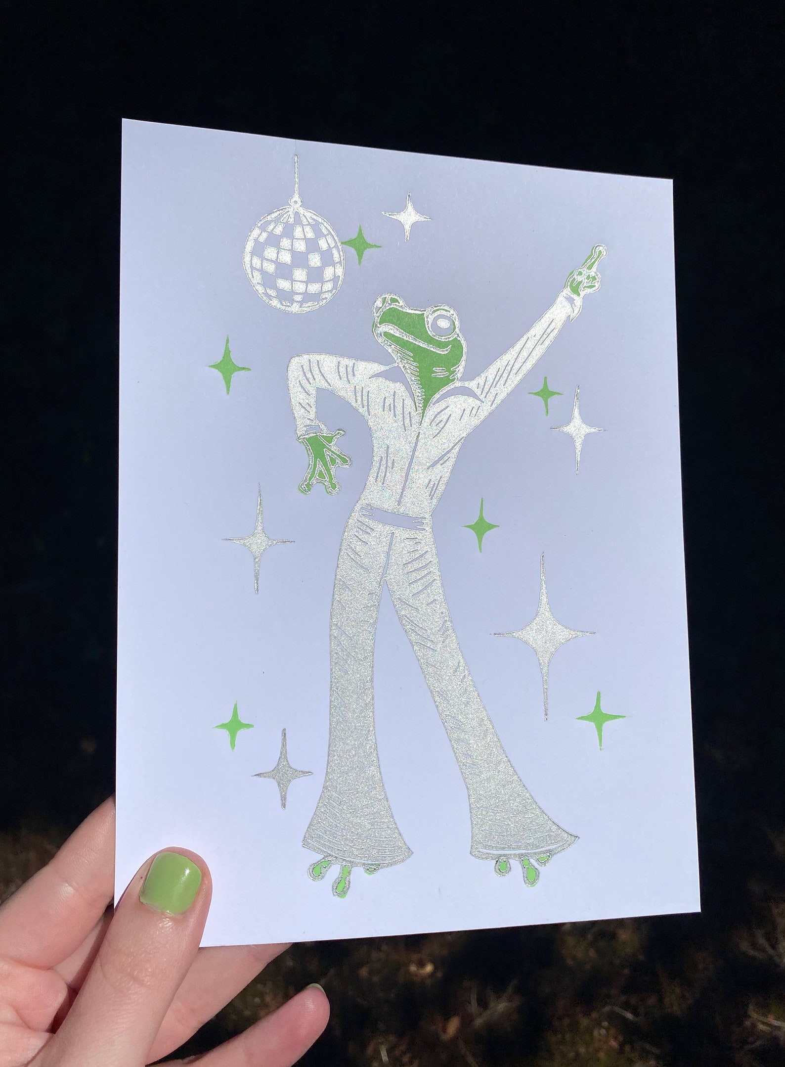 DISCO FROG PRINT, Frog Print, Disco Print, Frog Art, Disco Art, 70s ...