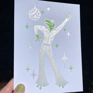 DISCO FROG PRINT, Frog Print, Disco Print, Frog Art, Disco Art, 70s ...