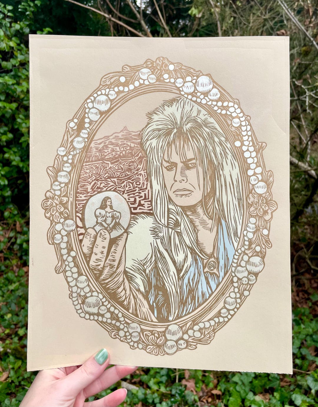 LABYRINTH LINOCUT PRINT, Pre Order, Labyrinth, David Bowie, Jim Henson ...