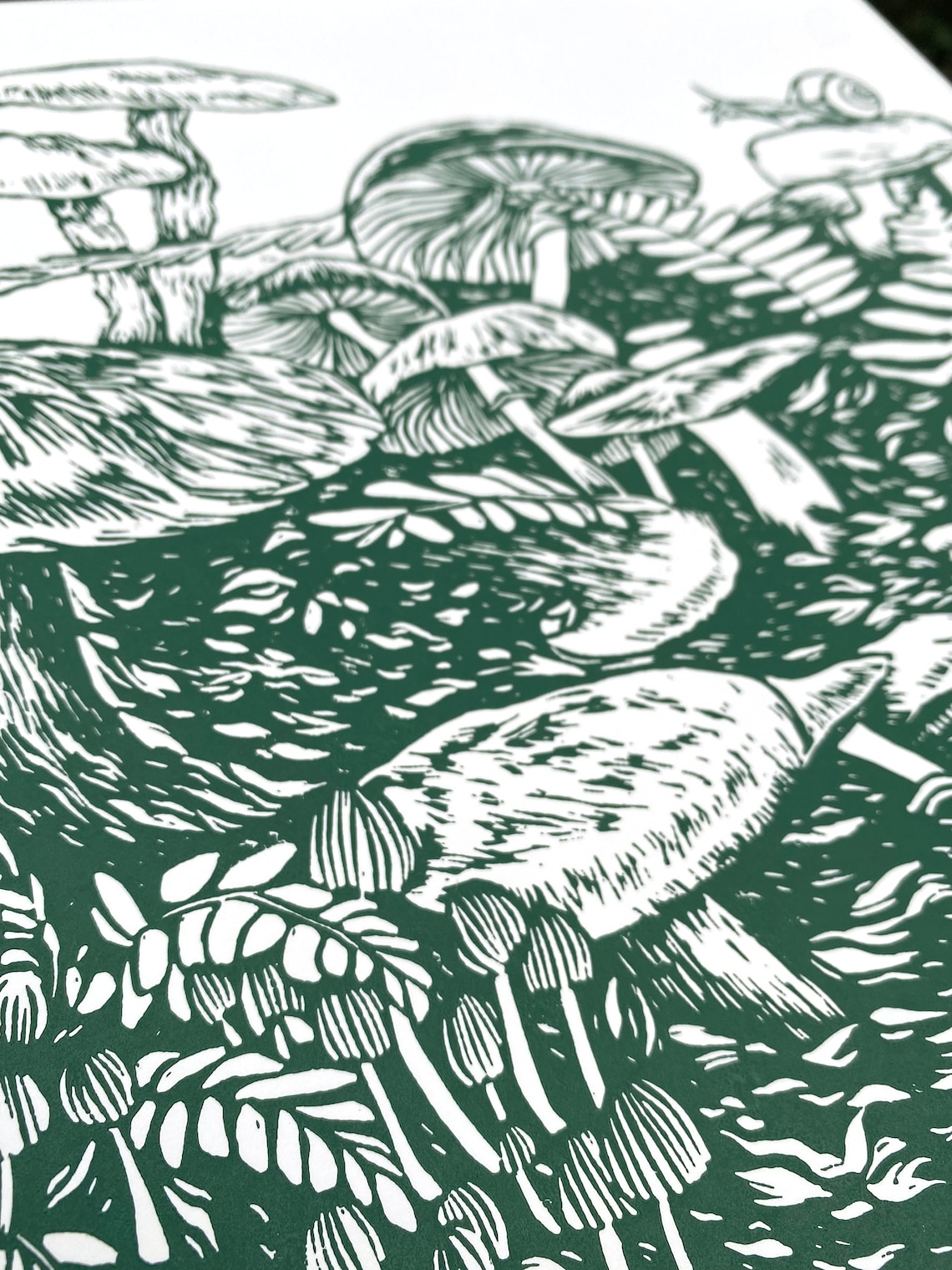 MUSHROOM ART PRINT Mushroom Print Mushroom Linocut | Etsy