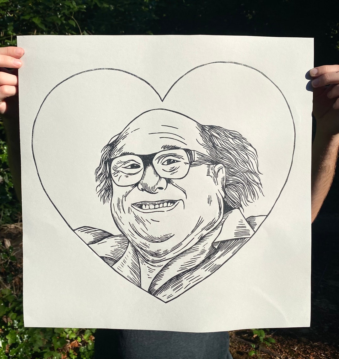 DANNY DEVITO PRINT, Linocut, Block Print, Art Print, Danny Devito Art, Frank Reynolds, Its ...