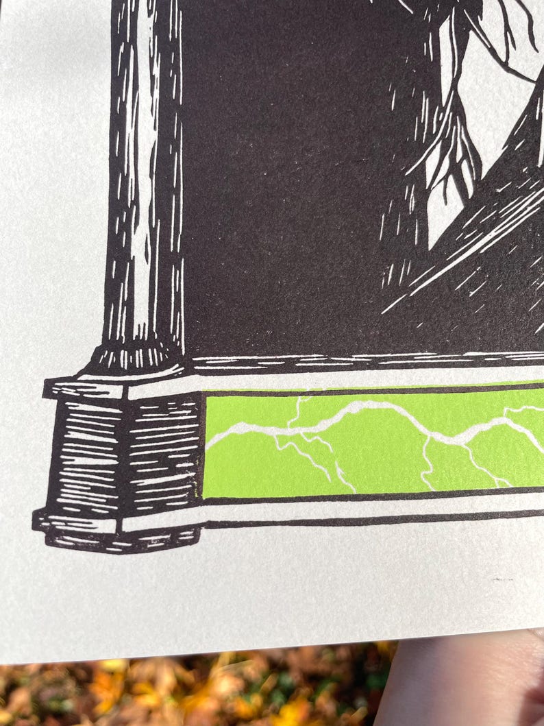FRANKENSTEIN LINOCUT PRINT, Frankenstein's Monster, Creature, Guillermo ...