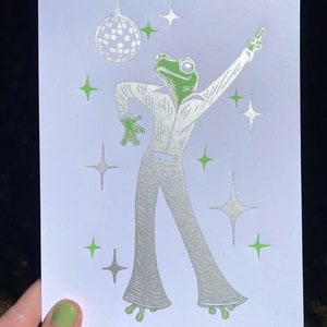 DISCO FROG PRINT, Frog Print, Disco Print, Frog Art, Disco Art, 70s ...