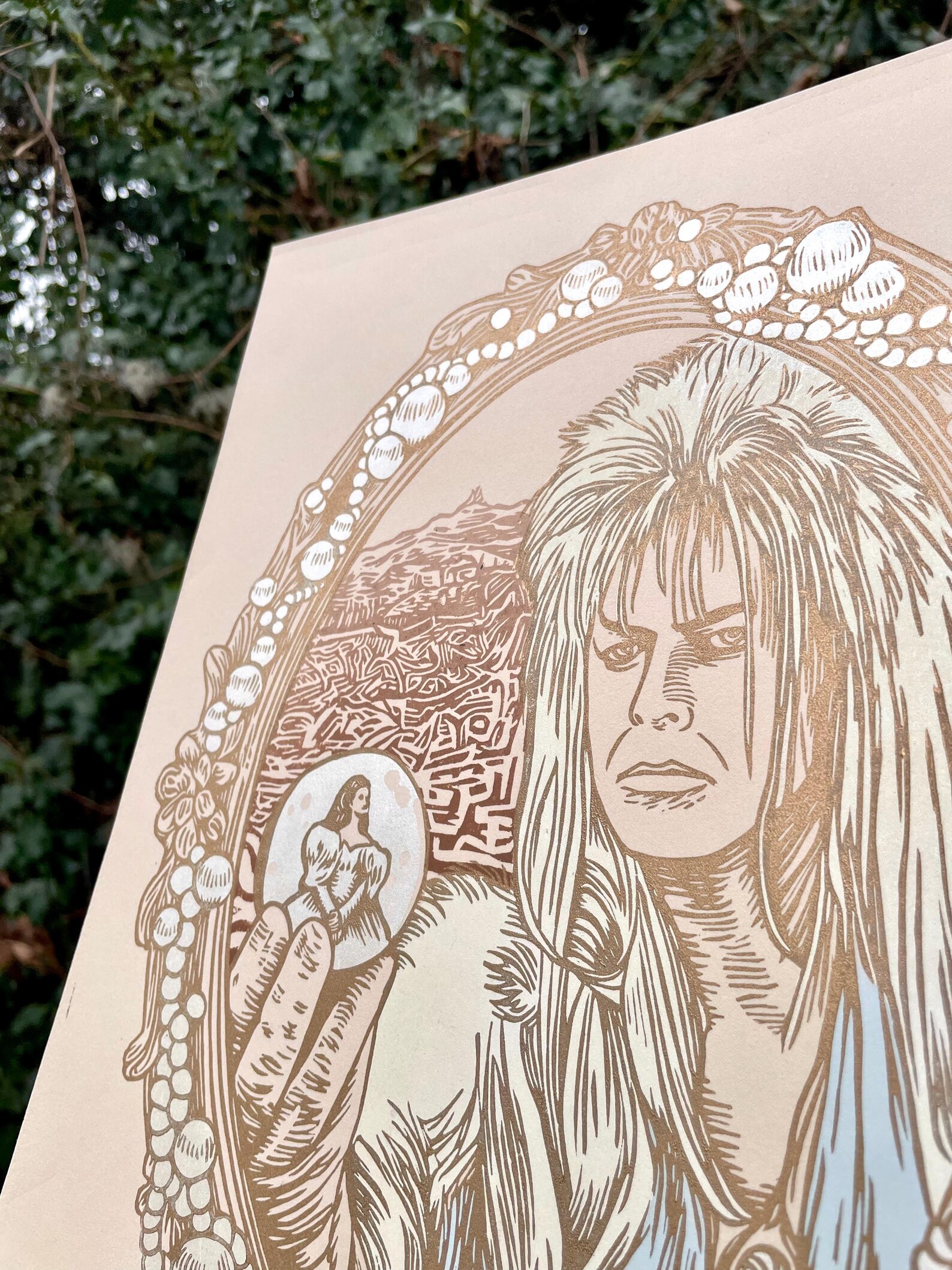 LABYRINTH LINOCUT PRINT, Pre Order, Labyrinth, David Bowie, Jim Henson ...