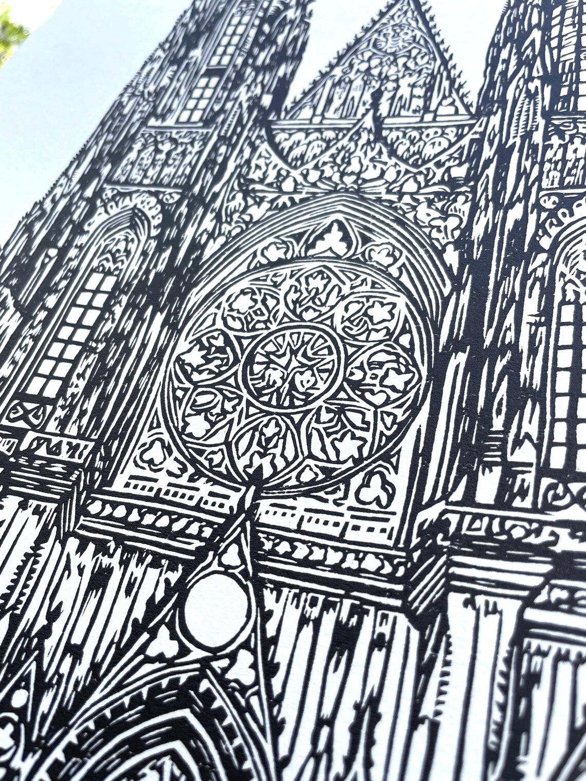 GOTHIC CATHEDRAL PRINT, Cathedral, Gothic, Linocut, Print, St. Vitus ...